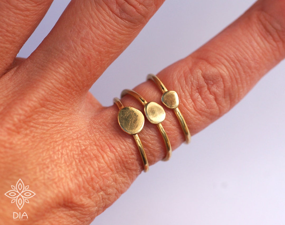 SOLID GOLD Stacking Rings Pebble Stacking Ring Choose Your Ring 14k ...