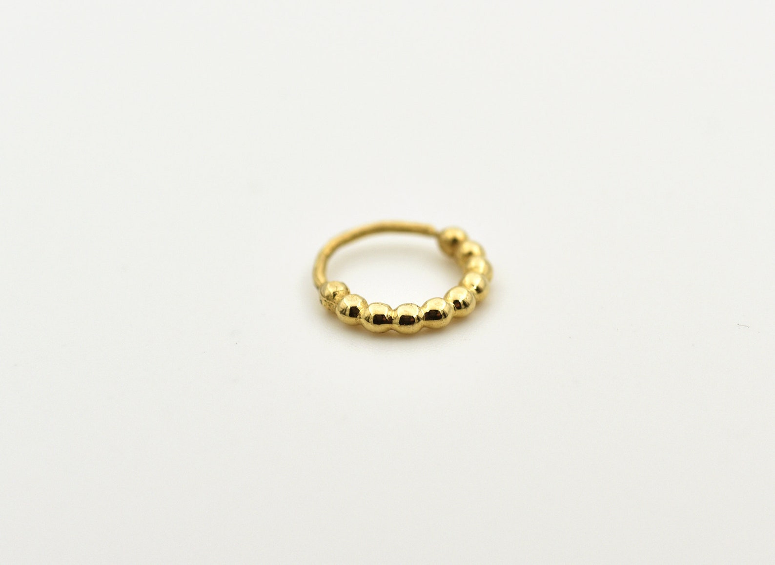 Nose Rings 22G 20G 18G 16G Piercing Jewelry Beaded Dotted Hoop Ring ...
