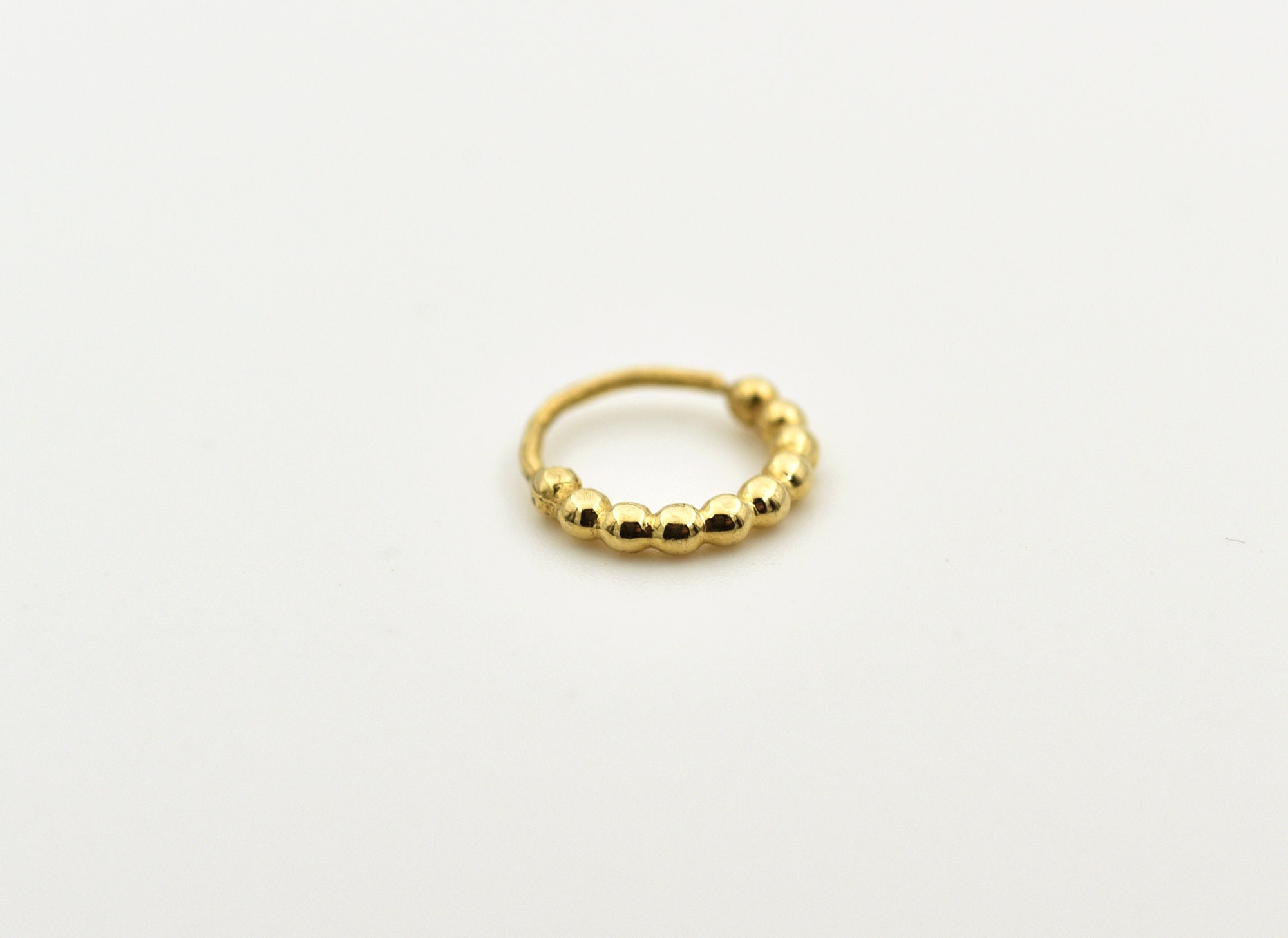 Nose Rings 22G 20G 18G 16G Piercing Jewelry Beaded Dotted Hoop Ring ...