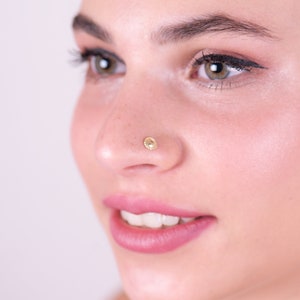 Sun Nose Stud, Nose Screw Style, Large Nose Stud, 14ct Gold Nose Stud ...