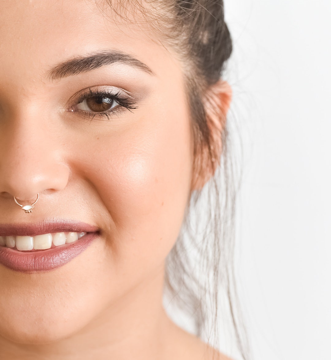 Septum Ring, Eye Septum Ring, 14k Solid Gold Nose Ring, Nose Jewelry ...