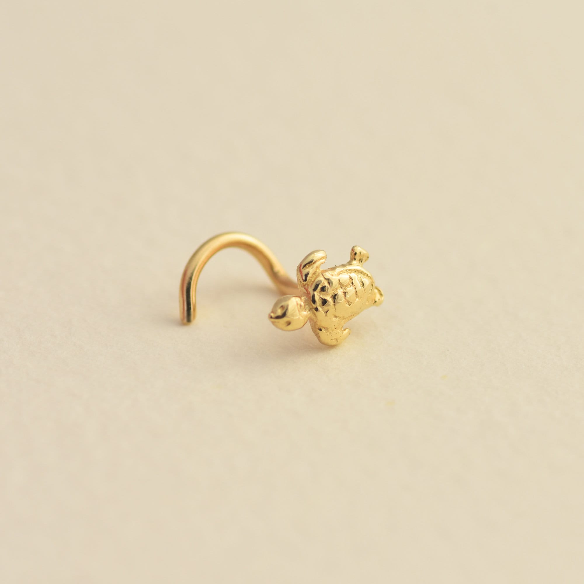 Tiny Sea Turtle Nose Stud, 14k Gold Nose Screw, Nose Jewelry, Small ...