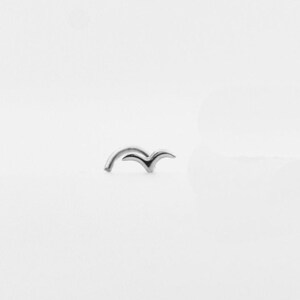 Tiny Nose Stud, Silver Sterling Nose Stud, Bird Tiny Nose Stud Piercing ...