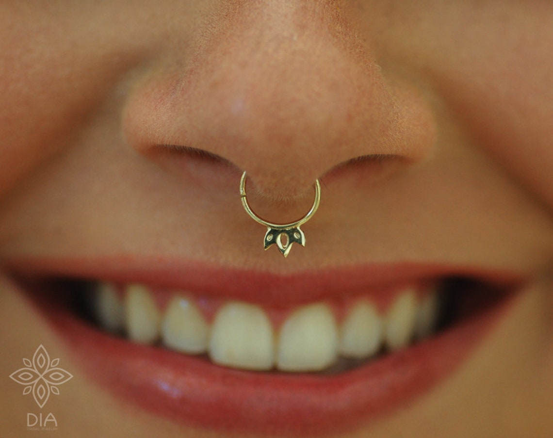 Septum Ring 14k GOLD Septum Tribal Septum Ring Septum Jewelry | Etsy Israel
