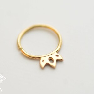 Septum, 14k Solid Gold Septum, Dainty Septum, Gold Crown Septum ...