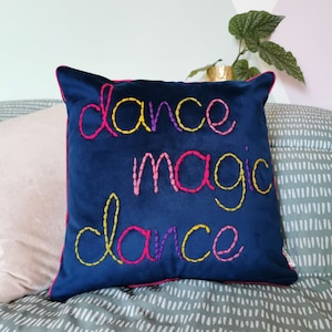 Dance Magic Dance Embroidered Velvet Cushion - Etsy