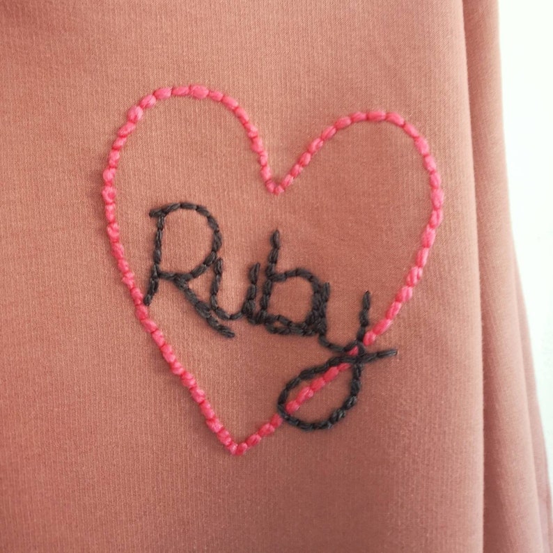 Love Heart Personalised Pink Sweater - Etsy