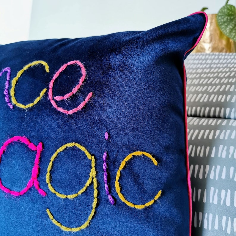 Dance Magic Dance Embroidered Velvet Cushion - Etsy
