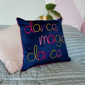 Dance Magic Dance Embroidered Velvet Cushion - Etsy