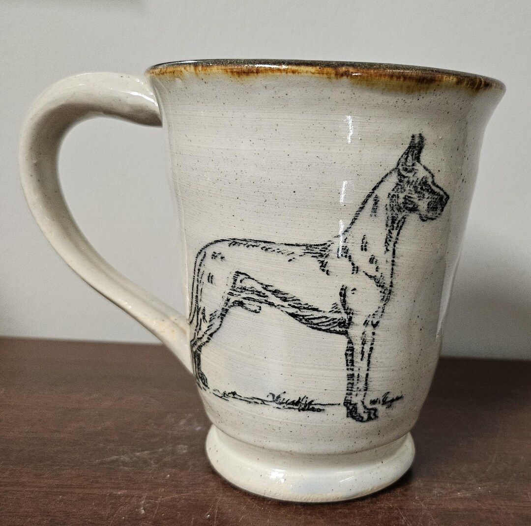 Great Dane Mug for Right or Left Hand Ceramic Handmade - Etsy