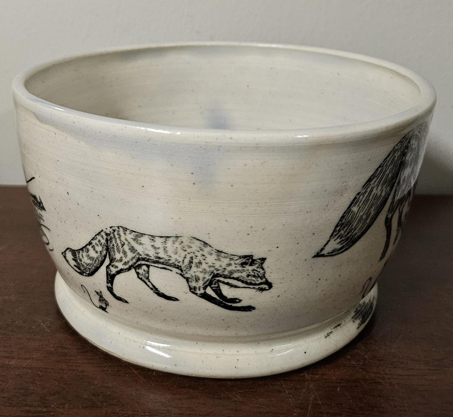 Fox and Mice Ceramic Bowl Handmade - Etsy