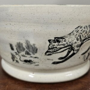 Fox and Mice Ceramic Bowl Handmade - Etsy