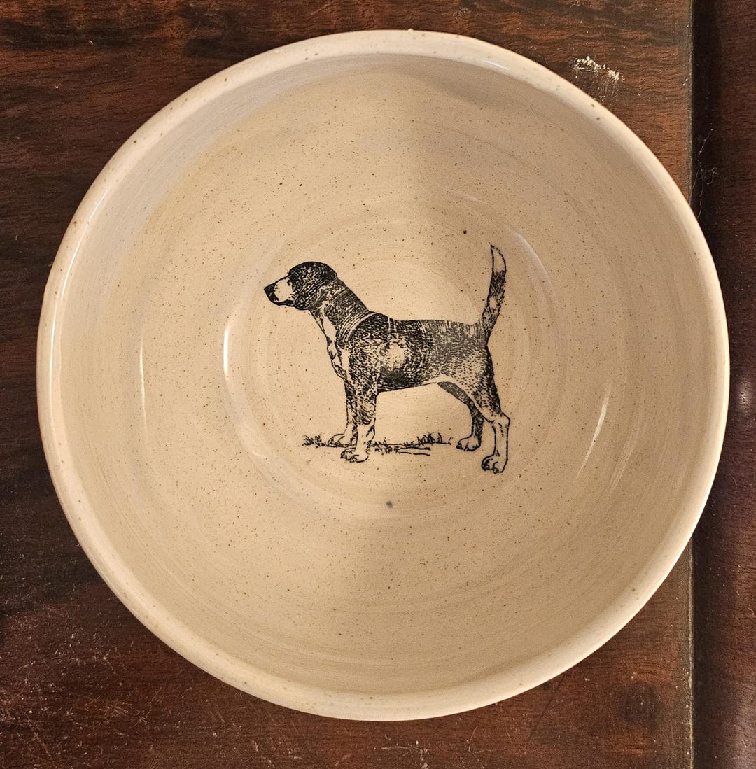 Beagle Blue Dog Bowl Ceramic Handmade - Etsy