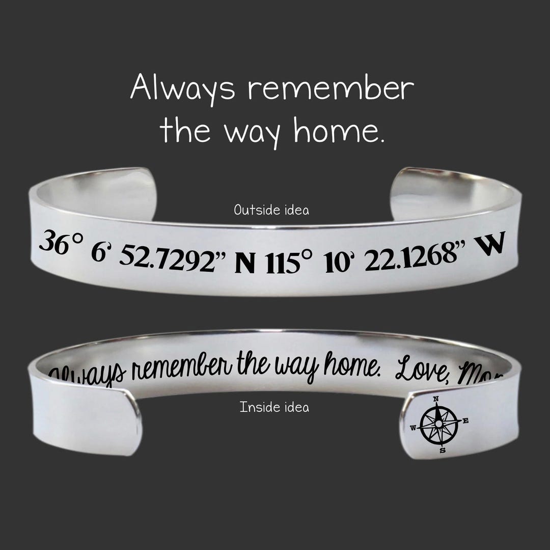 GPS Coordinates Bracelet | Going to College Gift | GPS Coordinates ...
