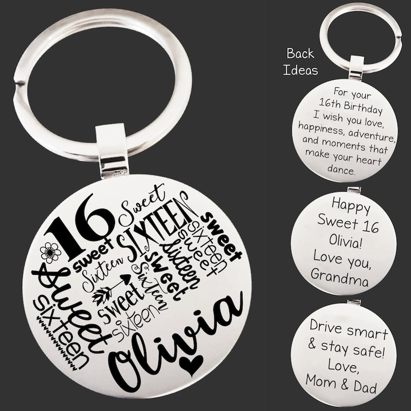 Sweet Sixteen Keychain - Etsy