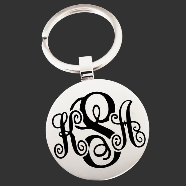 Monogram Keychain - Etsy