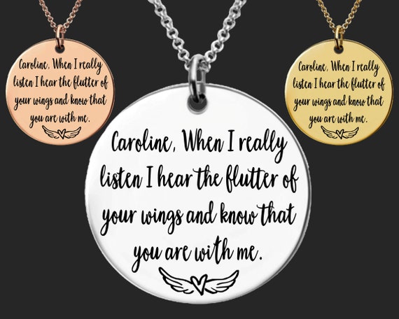 When I Listen Memory Necklace Memorial Jewelry Memorial Gift Gifts for Mom Gifts for Mom Sympathy Gift Gifts Etsy
