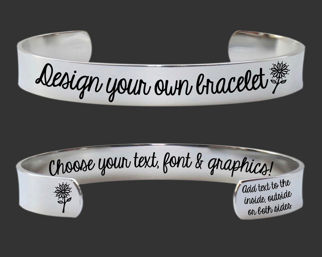 Custom Bracelet Personalized Design Your Own Personalized Gift - Etsy