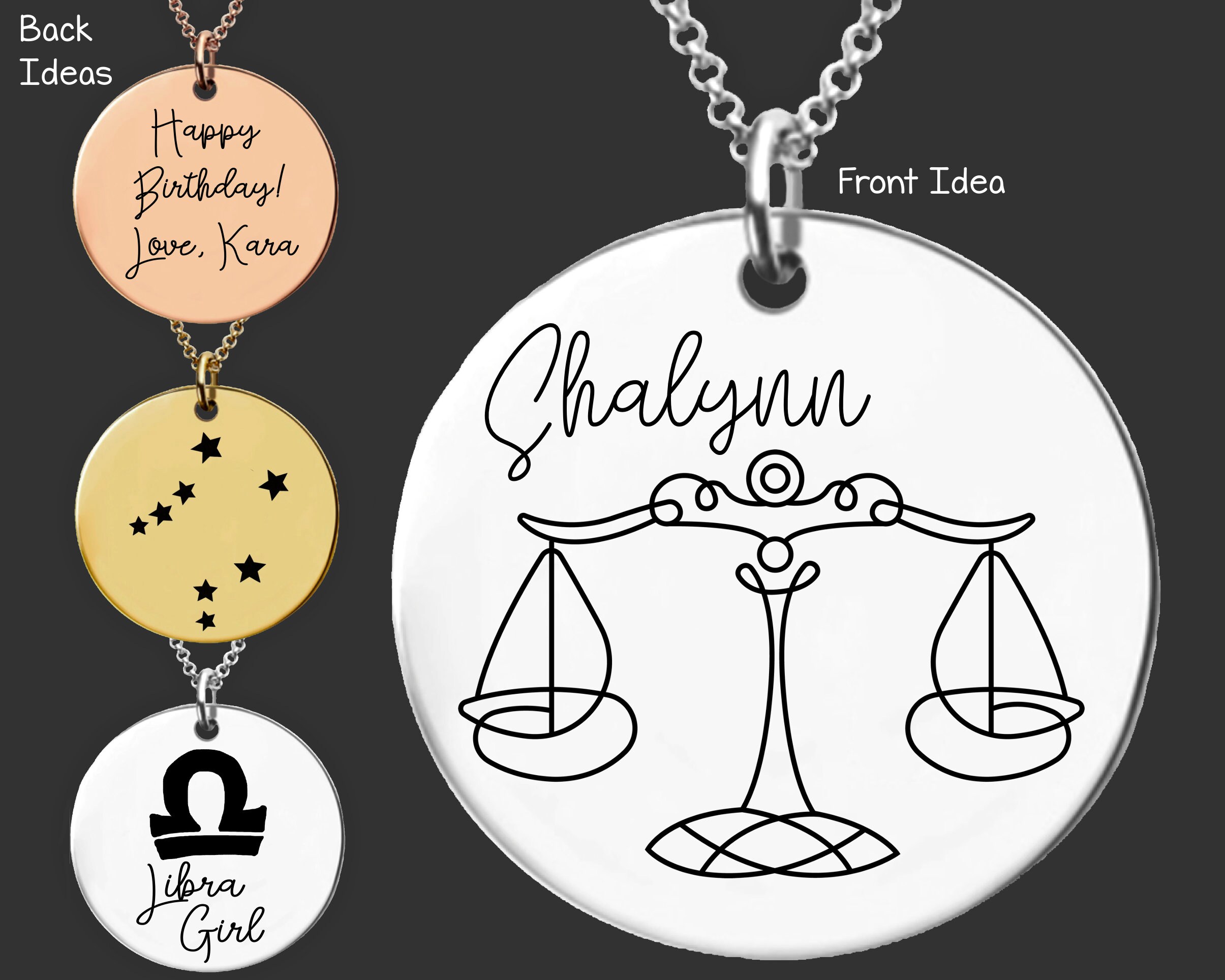 Libra zodiac necklace store