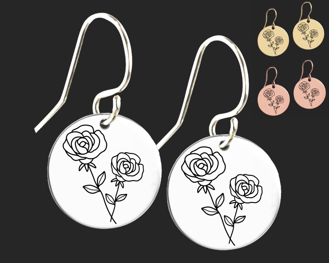 June Birthday Gifts June Birth Flower Earrings Rose Birth Flower Best ...