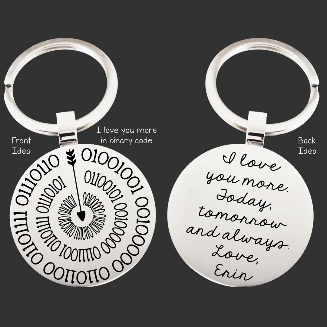 Binary Code Keychain | Husband Gift | Anniversary Gift for Him ...