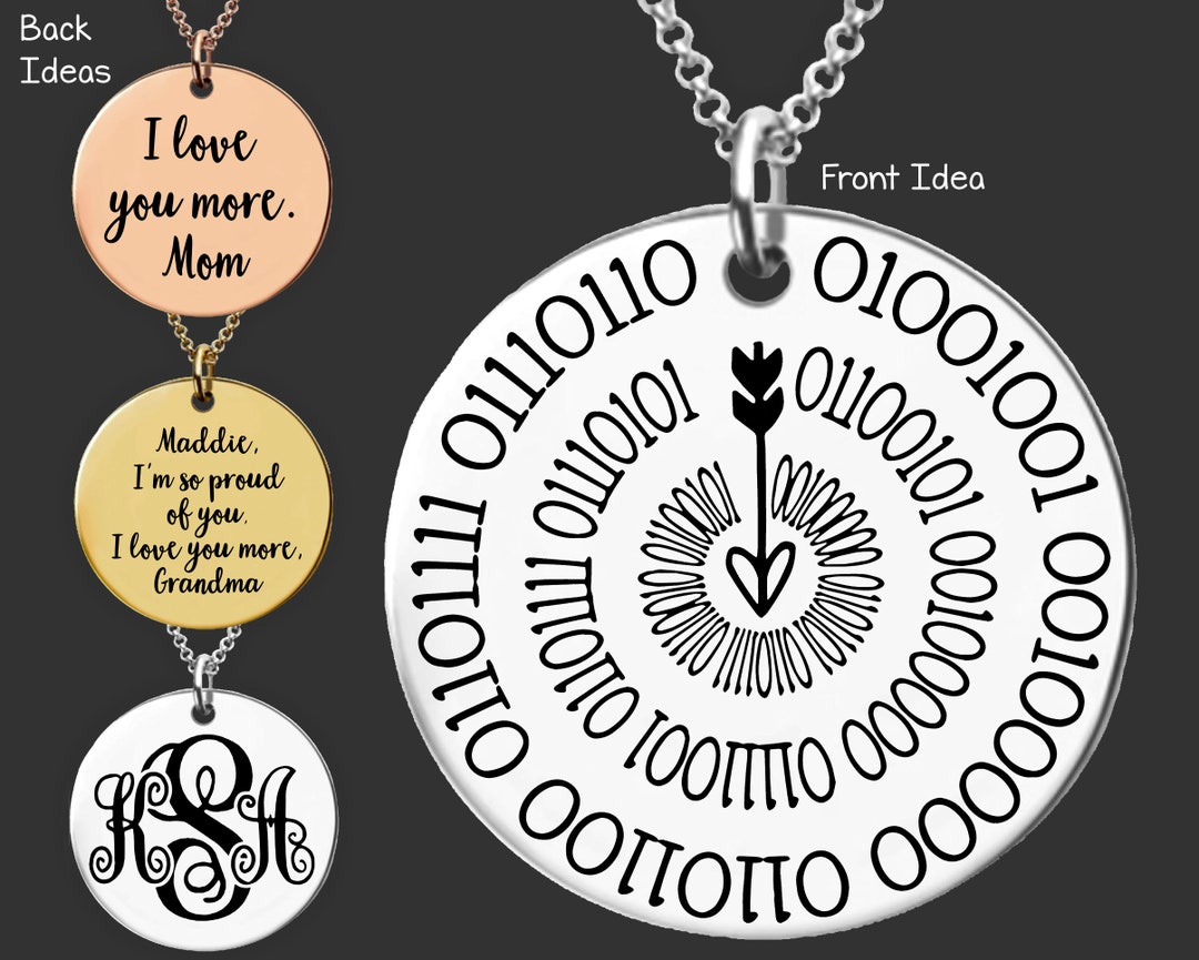 Binary Gifts Binary Code Gifts Binary Necklace Geeky - Etsy