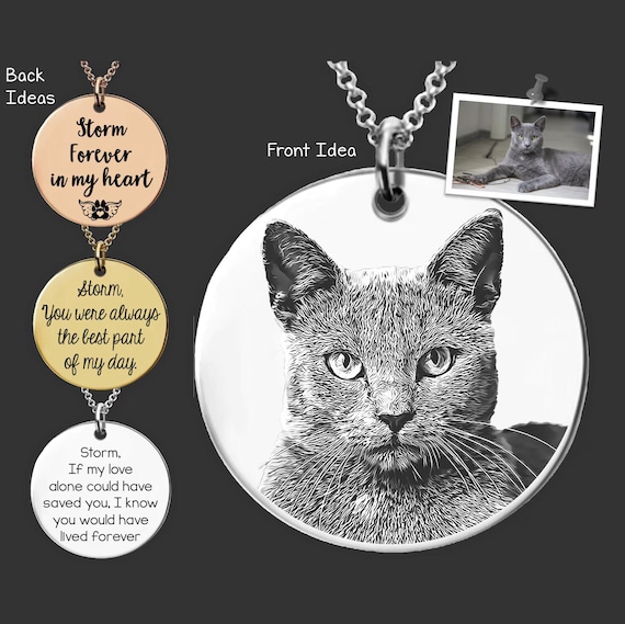 Personalized Pet Portrait Necklace Cat Necklace Cat Lover Gift Cat Necklace for Women Cat Memorial Gift Cat Loss Gift