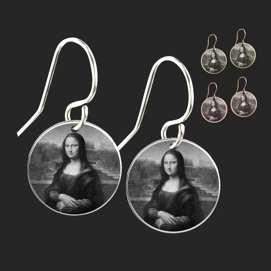 Mona Lisa Earrings | Mona Lisa | Sister Birthday Gift | Art Lover Gift ...