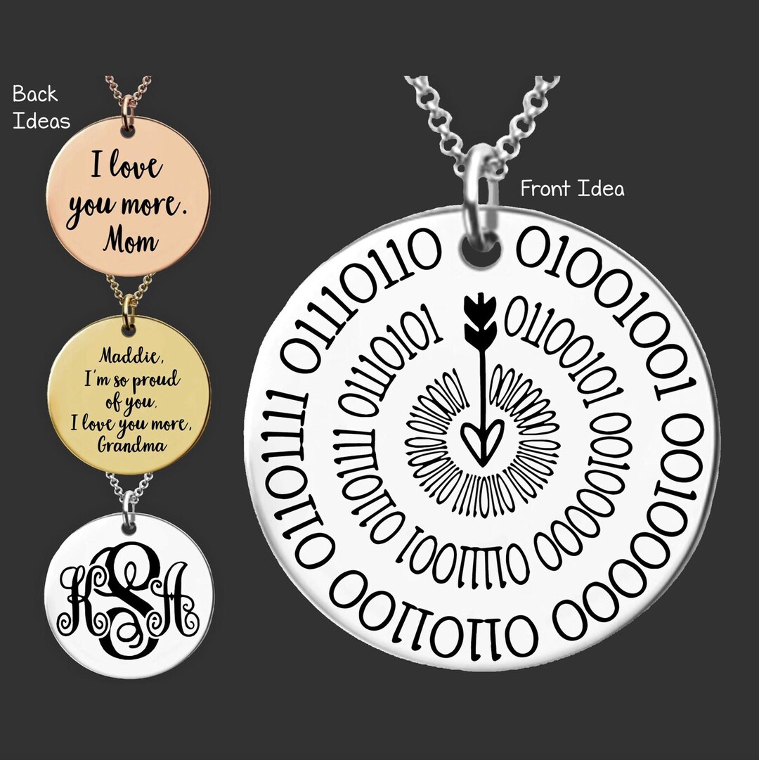 Binary Gifts | Binary Code Gifts | Binary Necklace | Geeky Gift | Geek ...