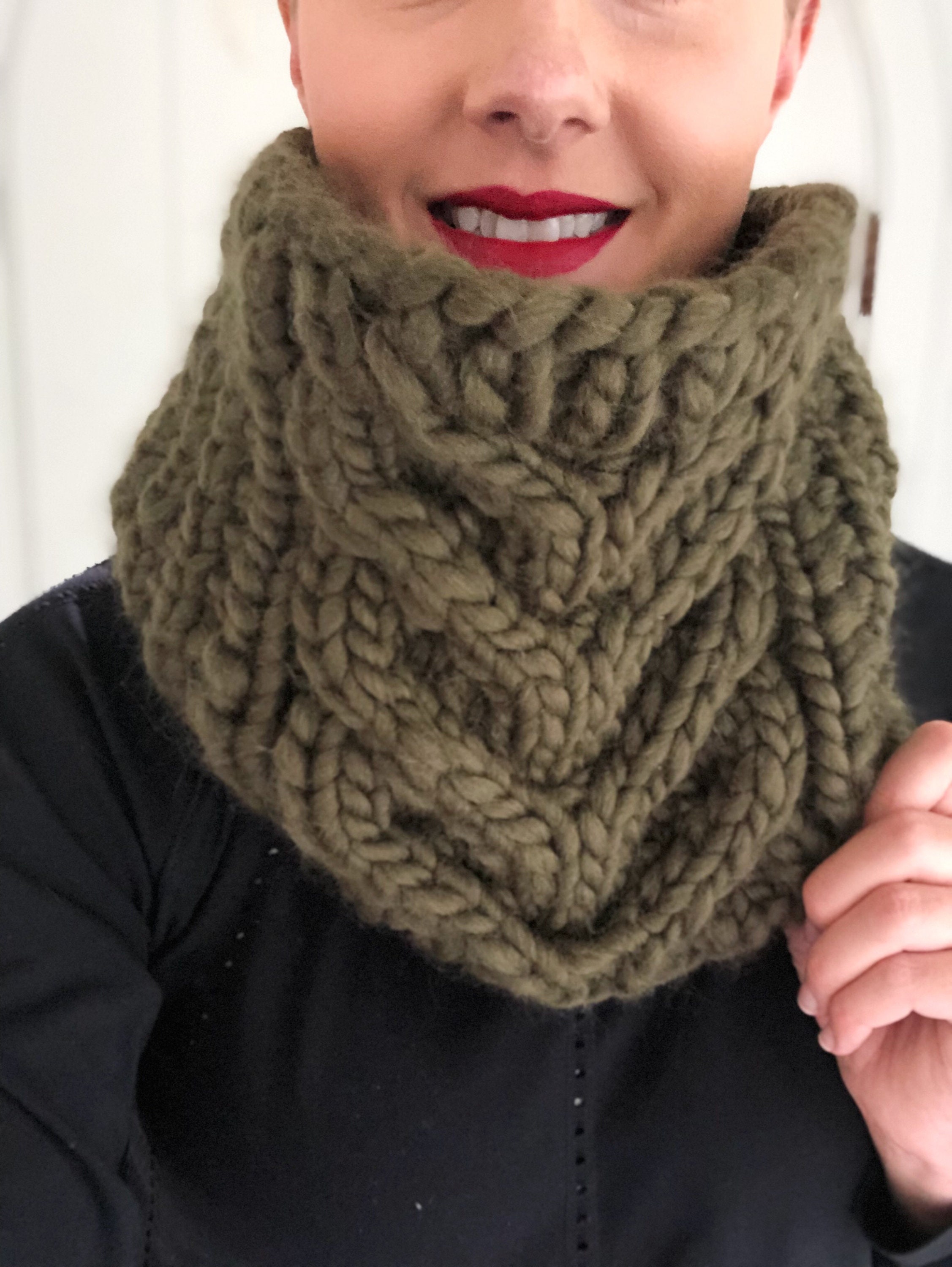 Chunky Cable Knit Cowl Pattern: Beginner-friendly (PDF Pattern) - Etsy