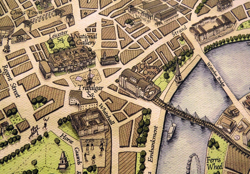 Grand Map of London - Large Wall Map - Canvas Print - Etsy UK