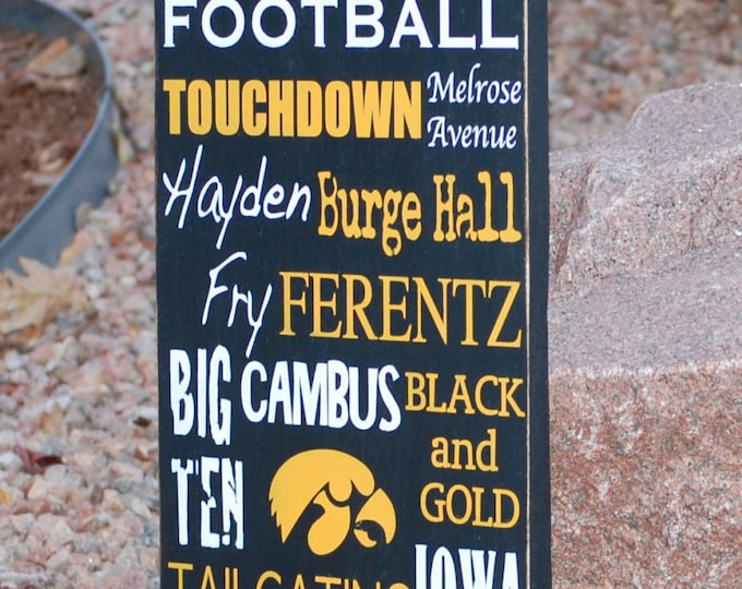 Iowa Hawkeye Wood Sign Customized | Etsy