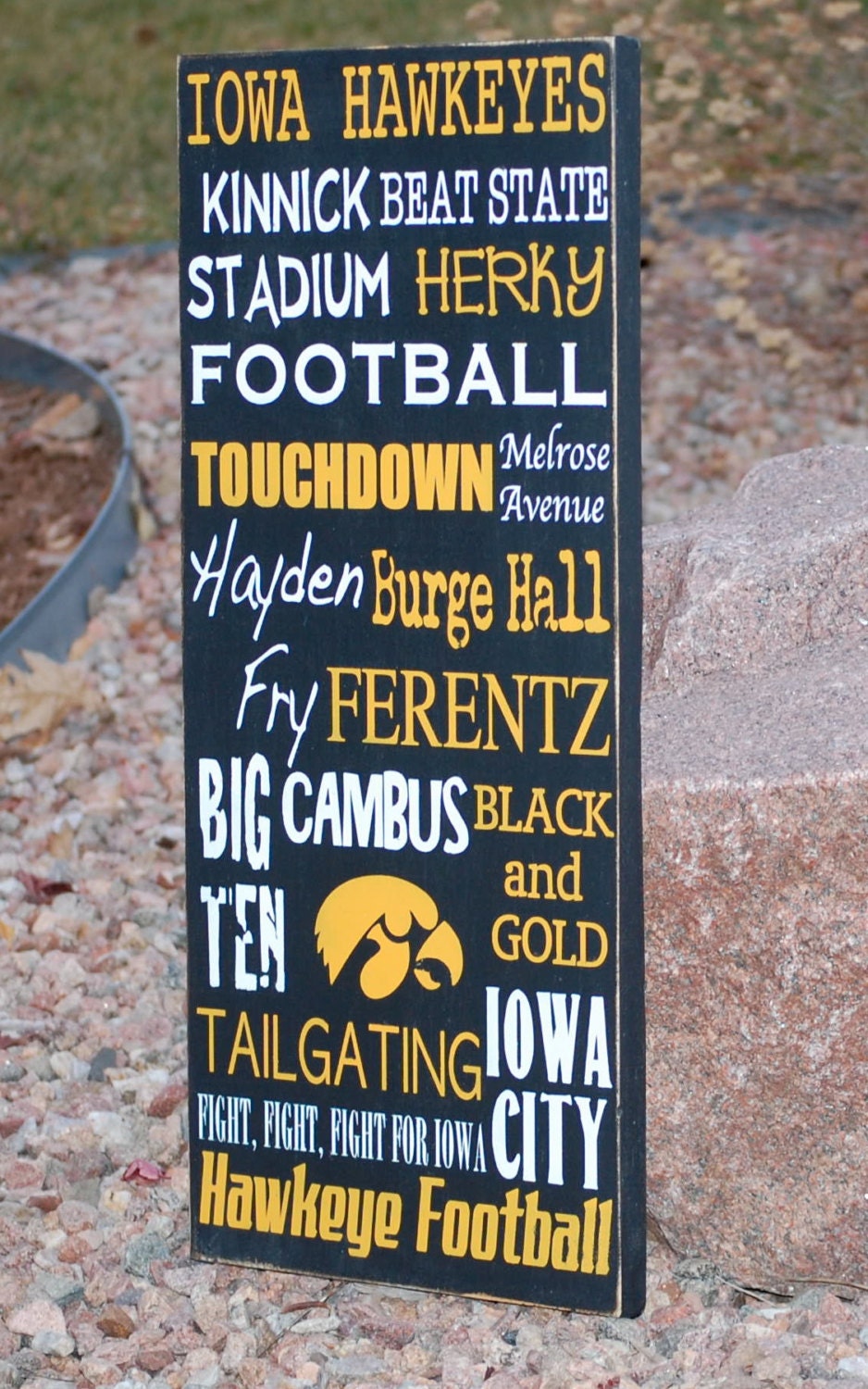 Iowa Hawkeye Wood Sign Customized - Etsy