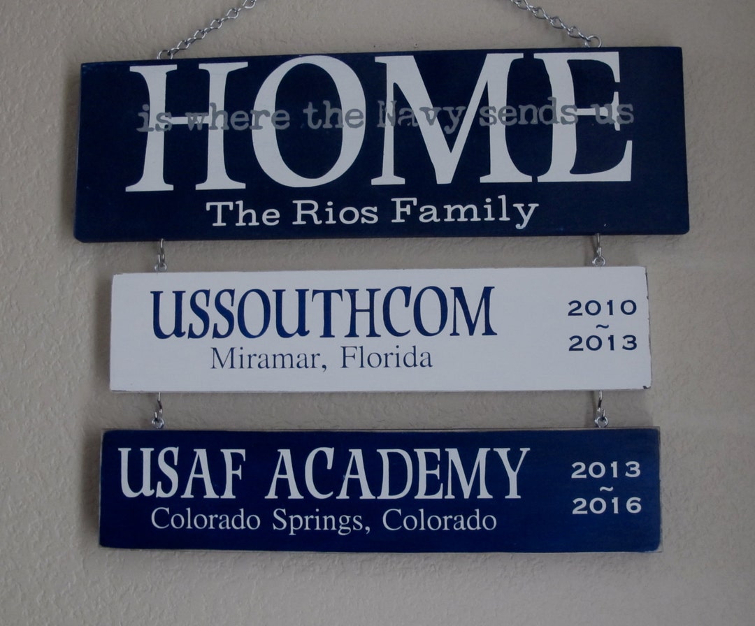Home is Where the Military Sends Us, Duty Station Wood Sign - Etsy