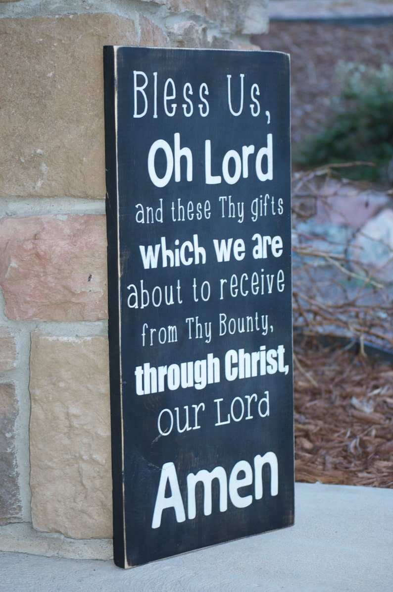 Meal Prayer Wood Sign Black and White - Etsy