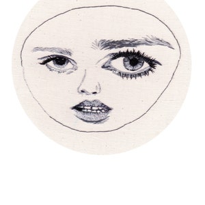 Pretty Ugly Delia Print - Hand Embroidery - Print - Illustration - Wall ...