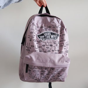 Happy Chaps Embroidered Lilac Vans Backpack // Hand Embroidery ...