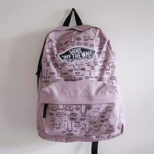 Happy Chaps Embroidered Lilac Vans Backpack // Hand Embroidery ...