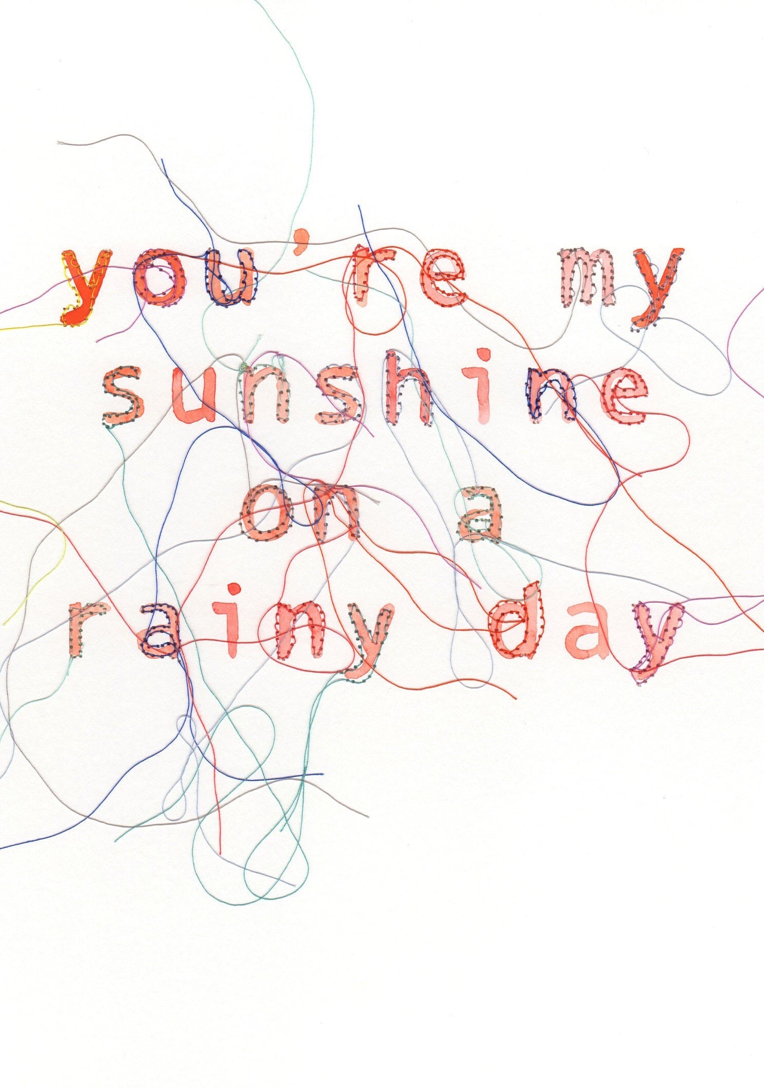 You're My Sunshine on A Rainy Day Greeting Card Love - Etsy