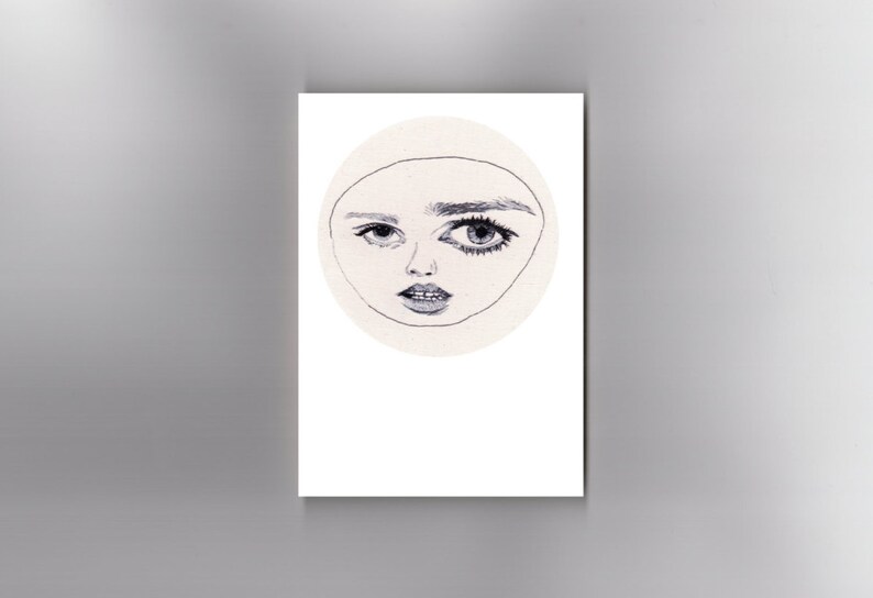 Pretty Ugly Delia Print - Hand Embroidery - Print - Illustration - Wall ...