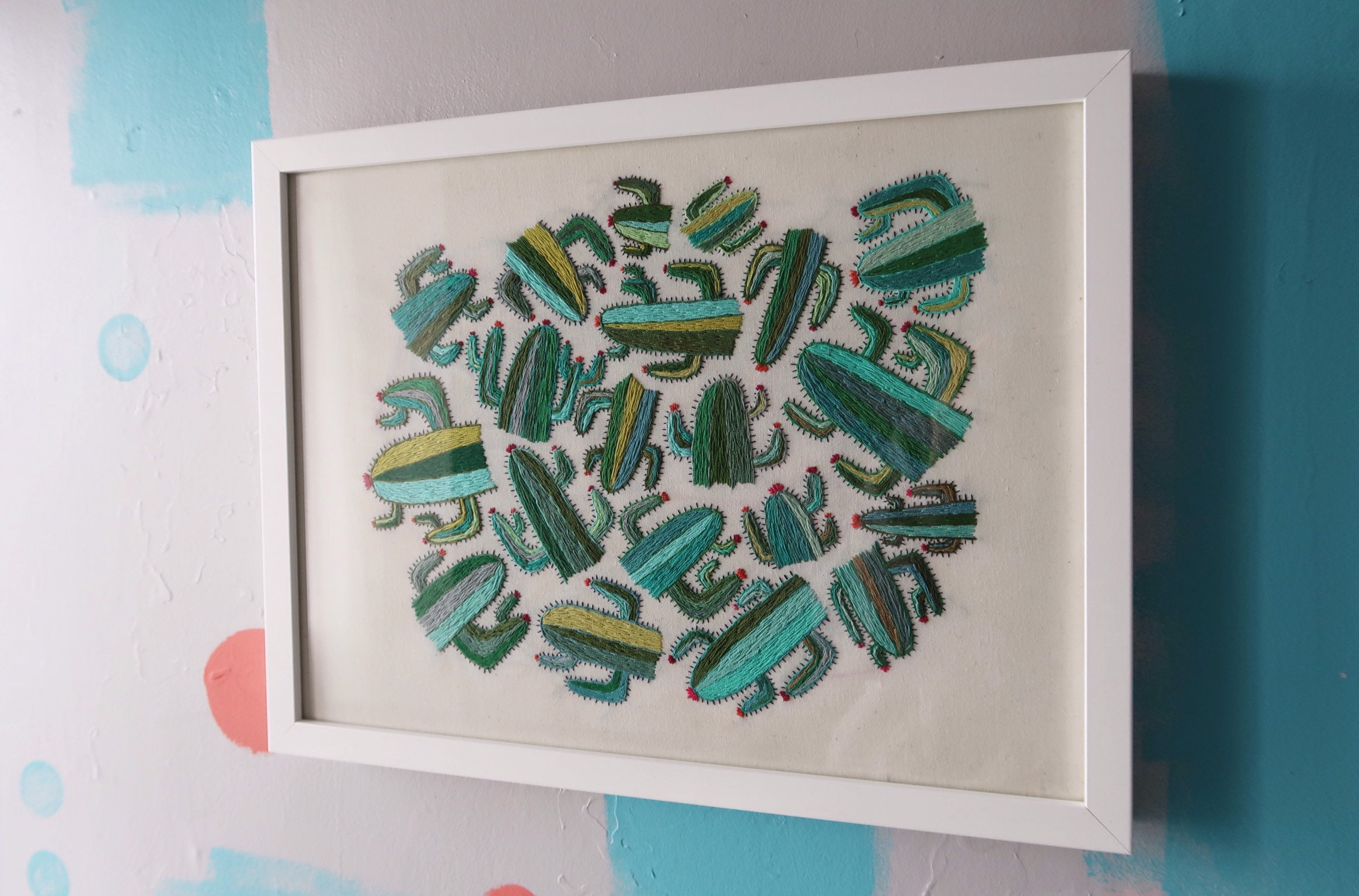 Cacti Hand Embroidery // Original Artwork // Cactus Art // Embroidery ...