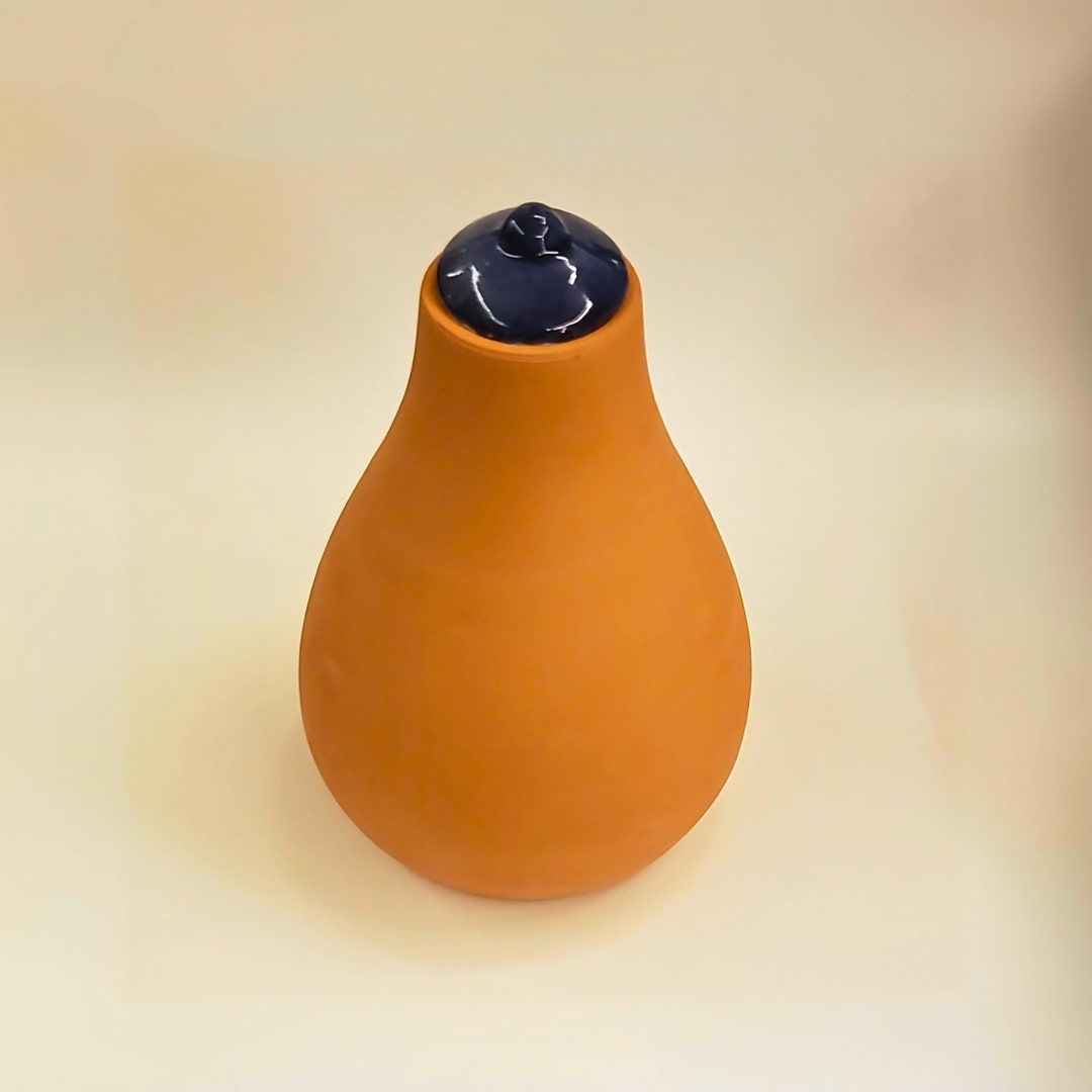 16 Oz - Round Olla ~ Handmade Terracotta Garden Irrigation Oya With Lid ...