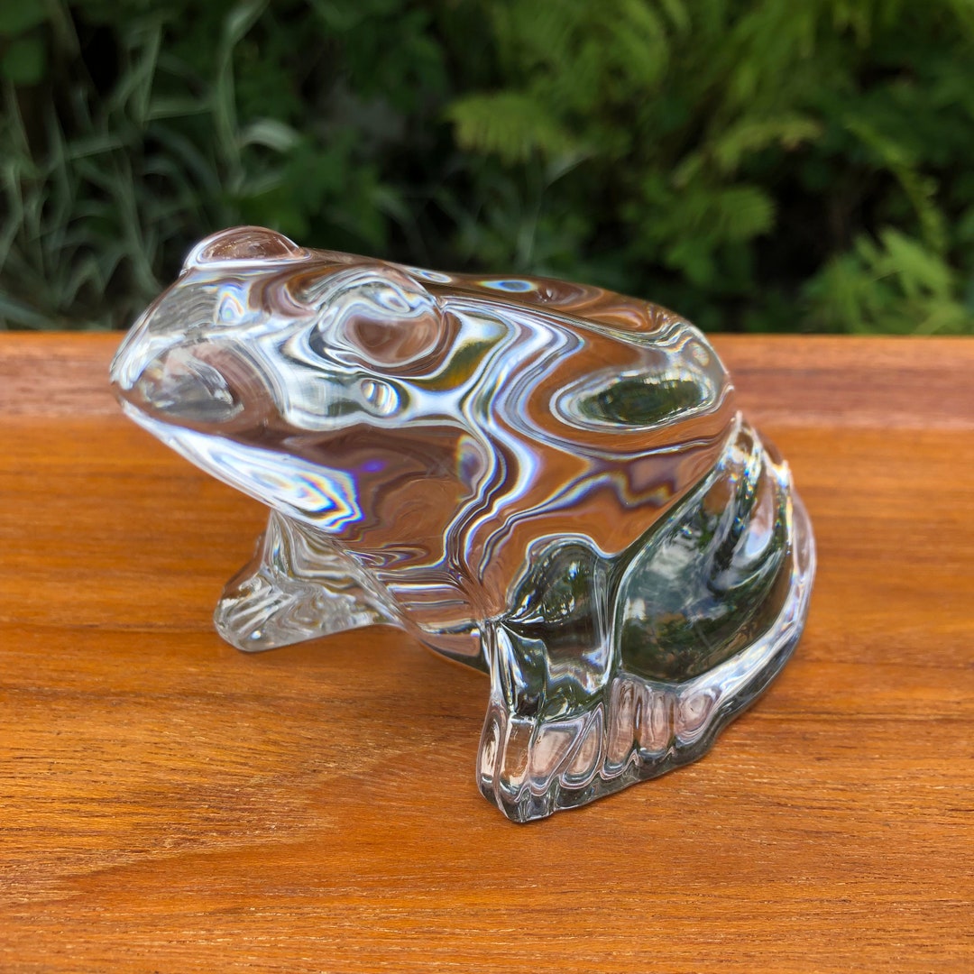 Baccarat Crystal Frog Figurine Paperweight Art Glass Vintage Home Décor ...