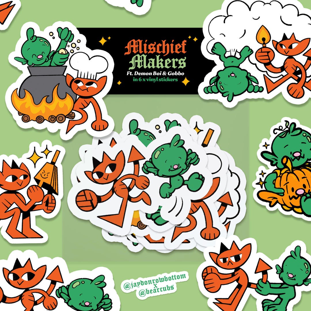 Mischief Makers 6 X Vinyl Sticker Set - Etsy