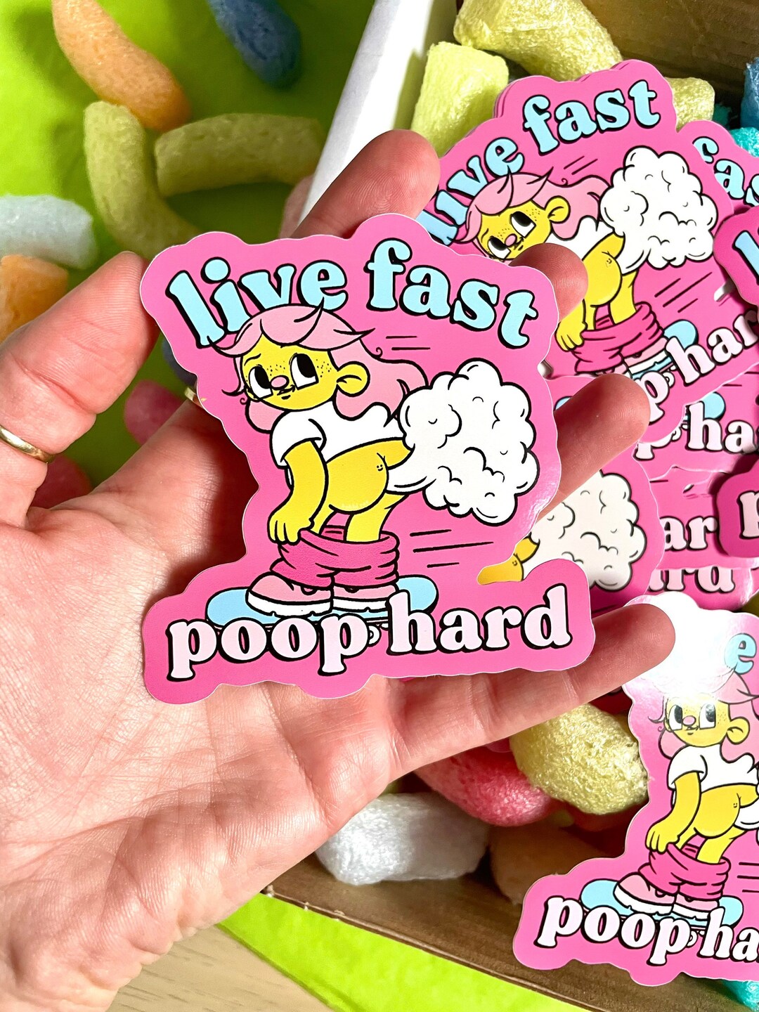Live Fast Poop Hard Vinyl Sticker - Etsy