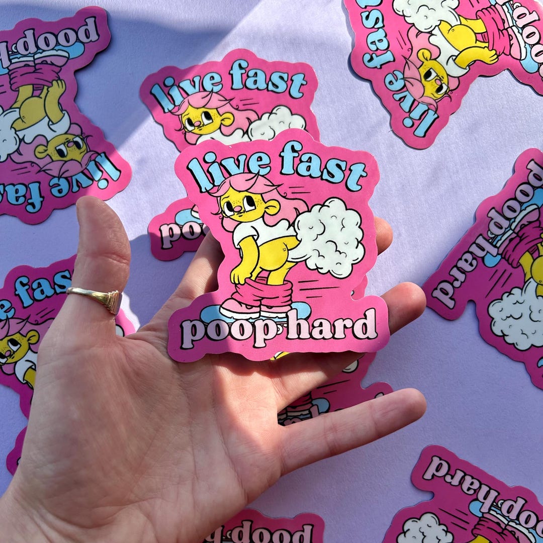 Live Fast Poop Hard Magnet - Etsy