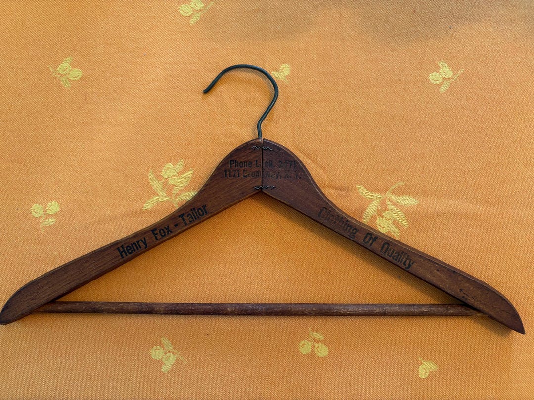 Vintage Wooden Hanger Henry Fox Tailor at 1171 Boadway NYC Circa 1930s ...