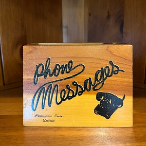 Telephone Phone Messages Box Holder Wooden From Renaissance Center ...