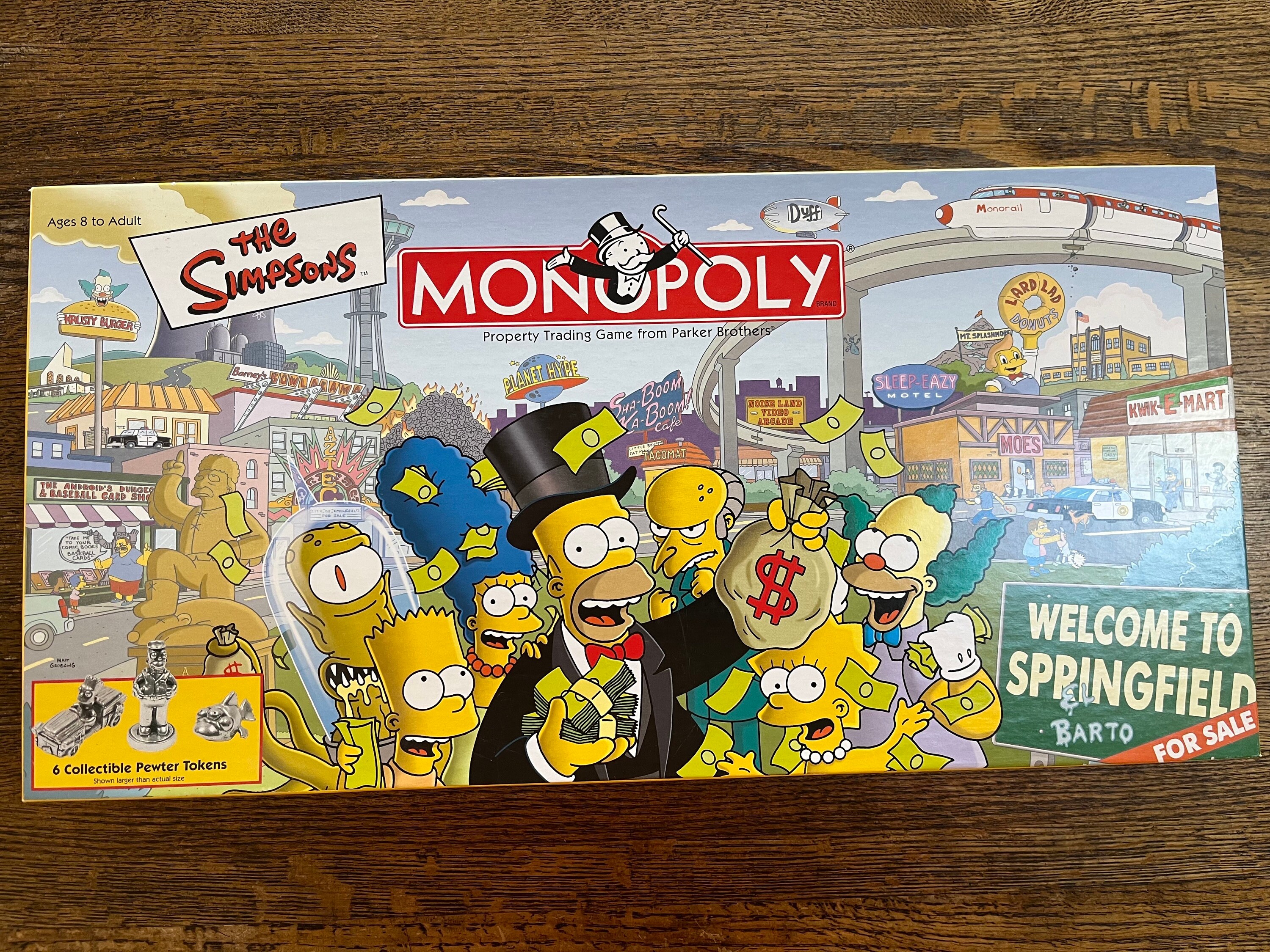 The Simpsons Monopoly Board Game Homer, Bart, Marge Welcome to ...