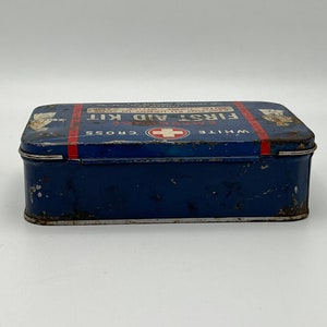 Vtg American White Cross First Aid Kit Tin, W/ Bottle of Mercurochrome ...